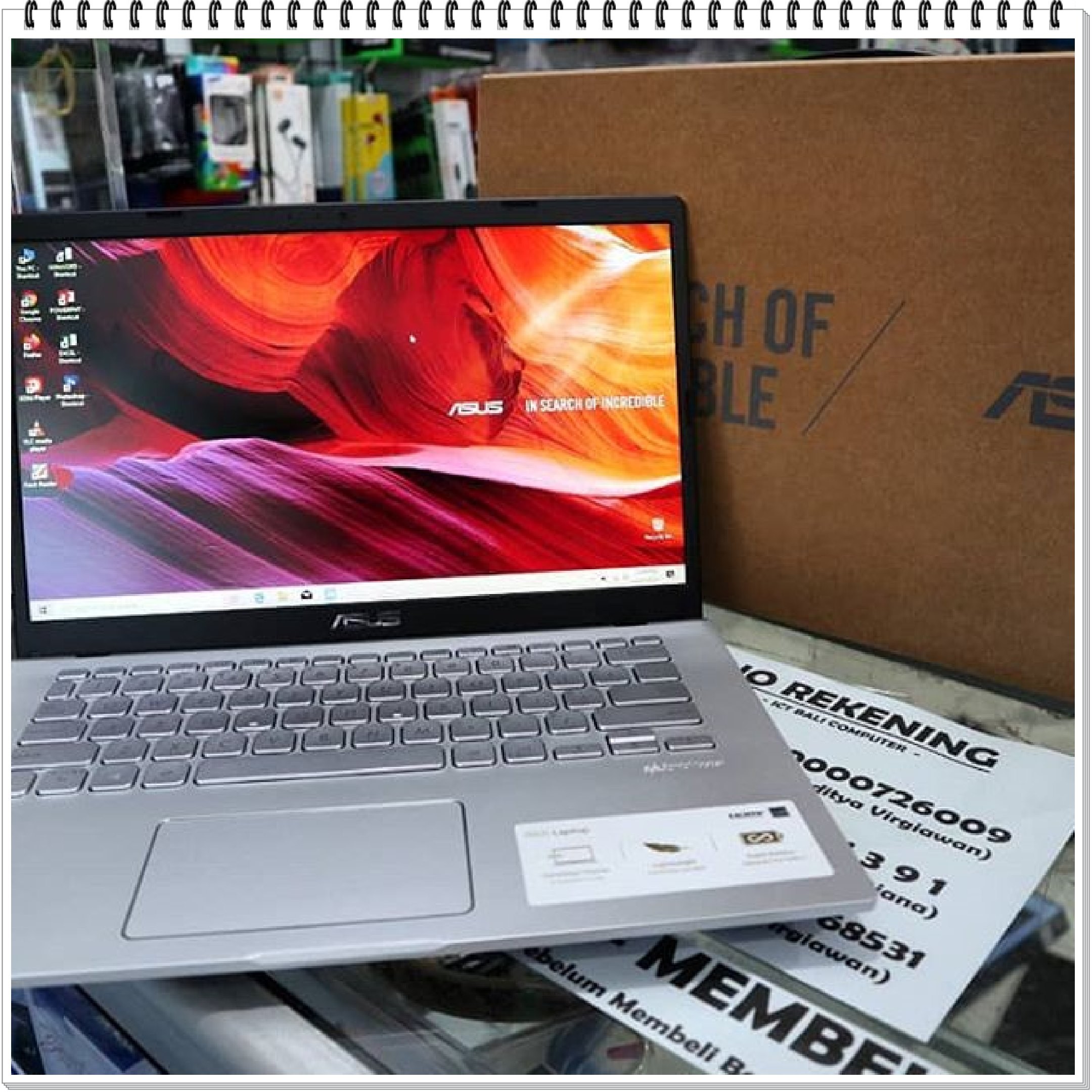 Kartika Komputer | ASUS A409MA-BV422TS N4020/ 4GB/ 256GB/ W10+OHS GREY