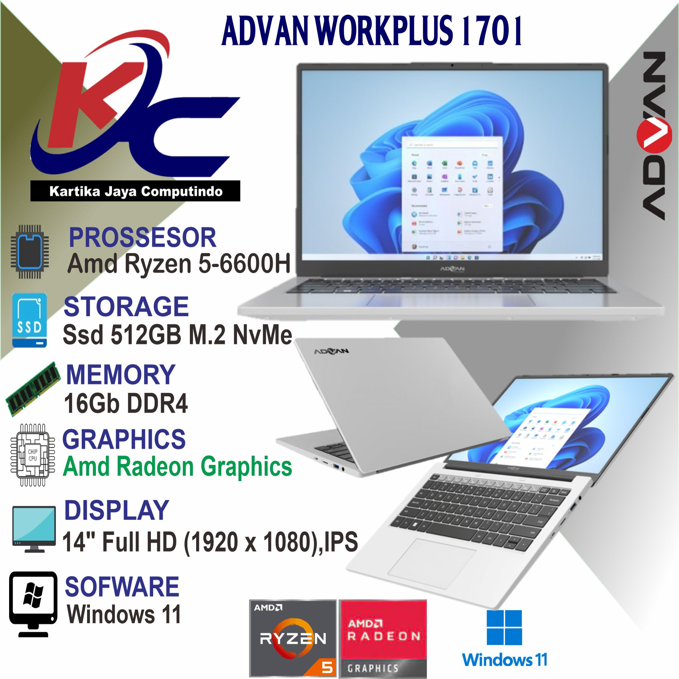 Kartika Komputer | ADVAN WORKPLUS 1701 R5-6600
