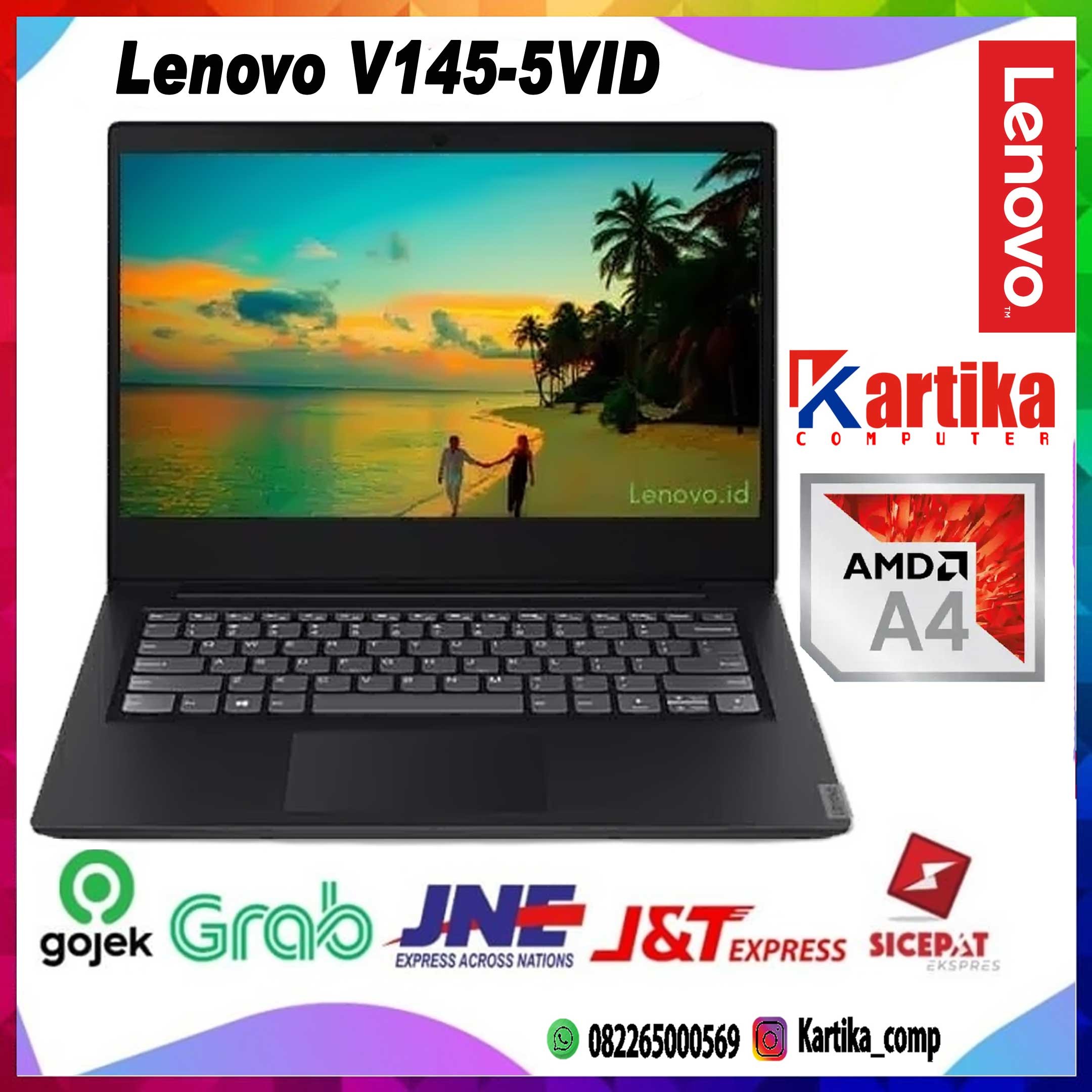Kartika Komputer | LENOVO V145-5VID A4/4GB/1TB/W10/BLACK